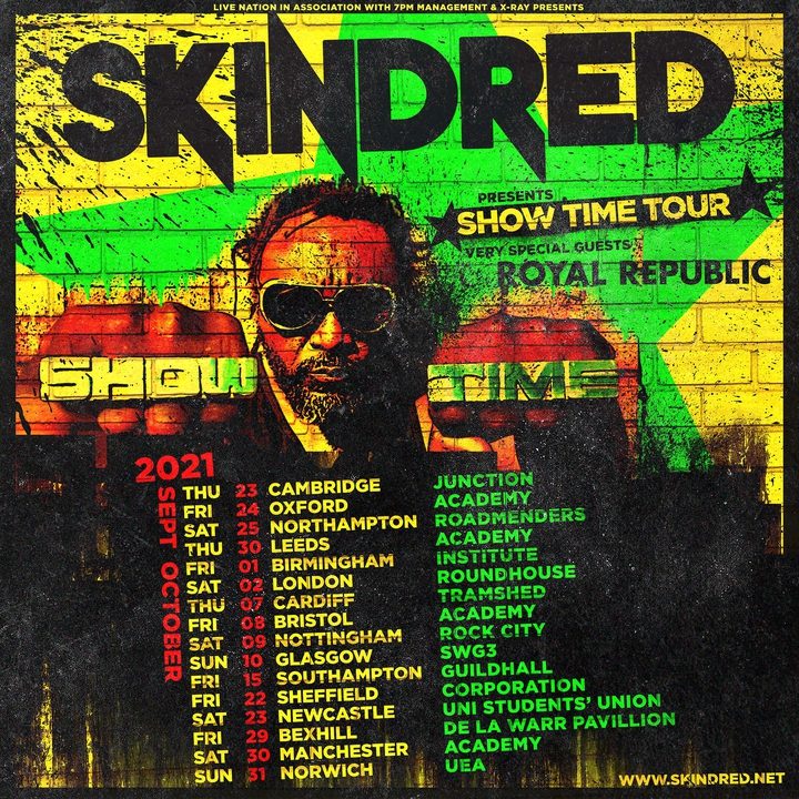 Skindred Tour Dates, Concert Tickets, & Live Streams