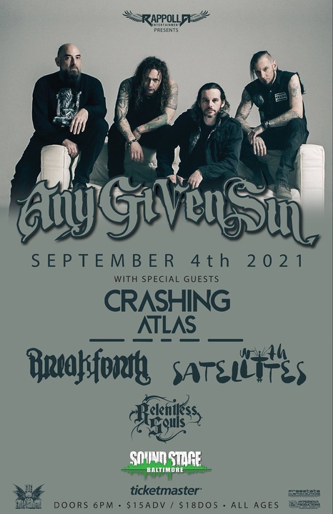 Any Given Sin Tour Dates, Concert Tickets, & Live Streams