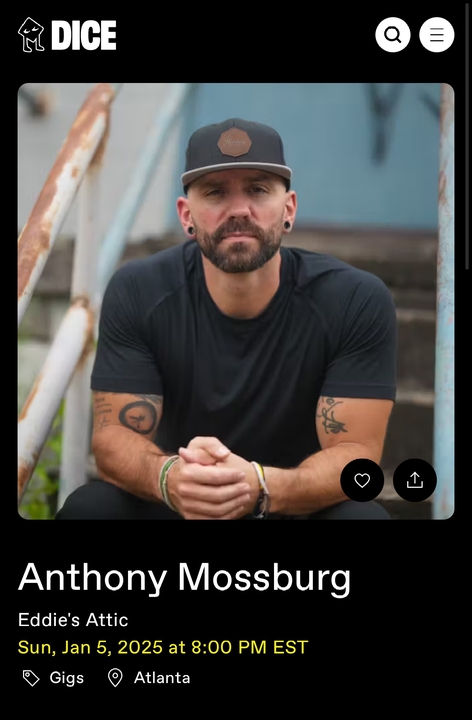 Anthony Mossburg Concerts & Live Tour Dates: 2025-2026 Tickets ...