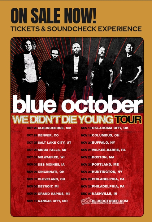 Blue October Concerts & Live Tour Dates: 2025-2026 Tickets | Bandsintown