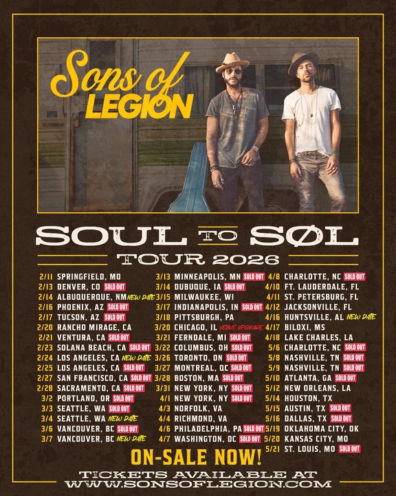 Sons of Legion Concerts & Live Tour Dates: 2026-2027 Tickets | Bandsintown