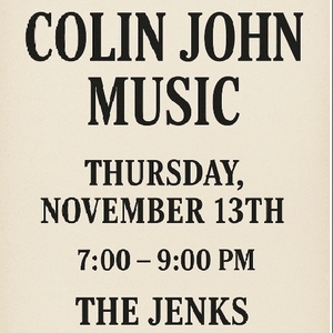 Colin John Music Cuyahoga Falls Tickets, Jenks Building Nov 13, 2025 ...
